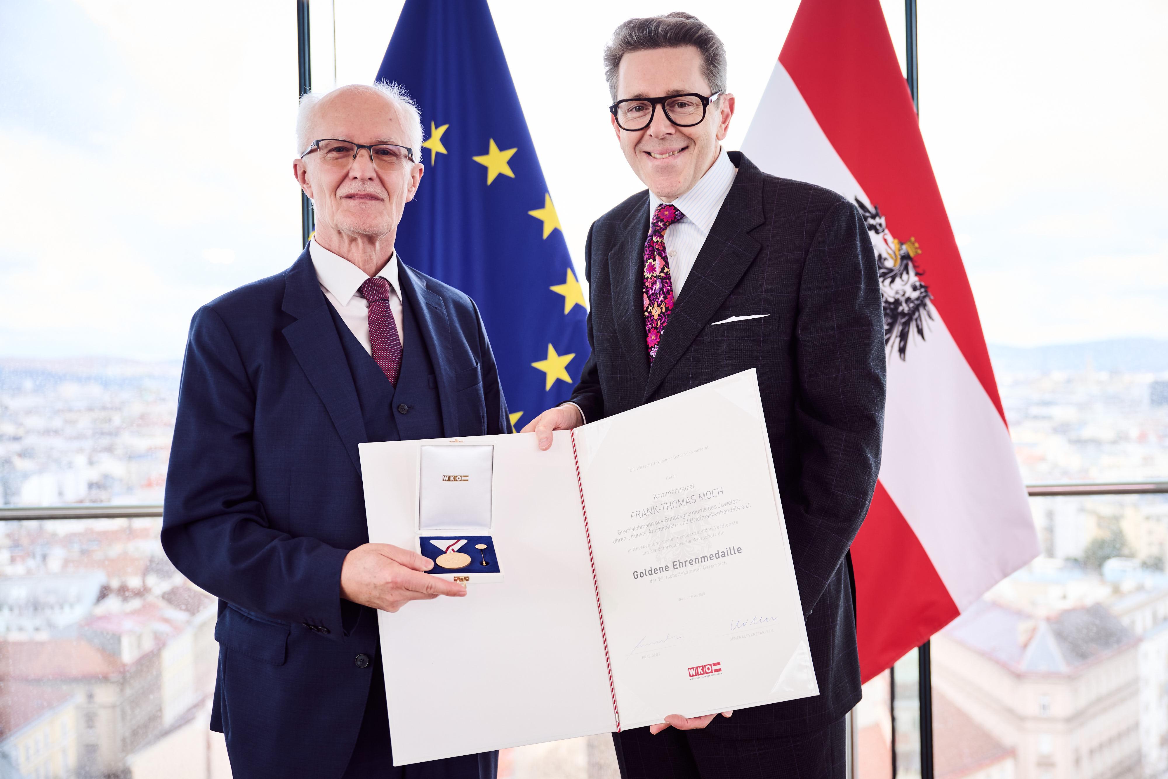 Goldene Ehrenmedaille für Frank-Thomas Moch - WKO