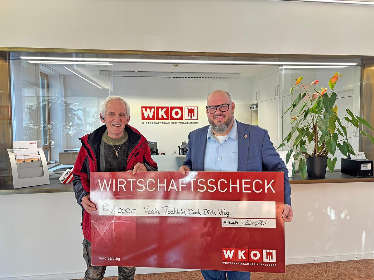 Scheckübergabe an „Tischlein Deck Dich“ - WKO